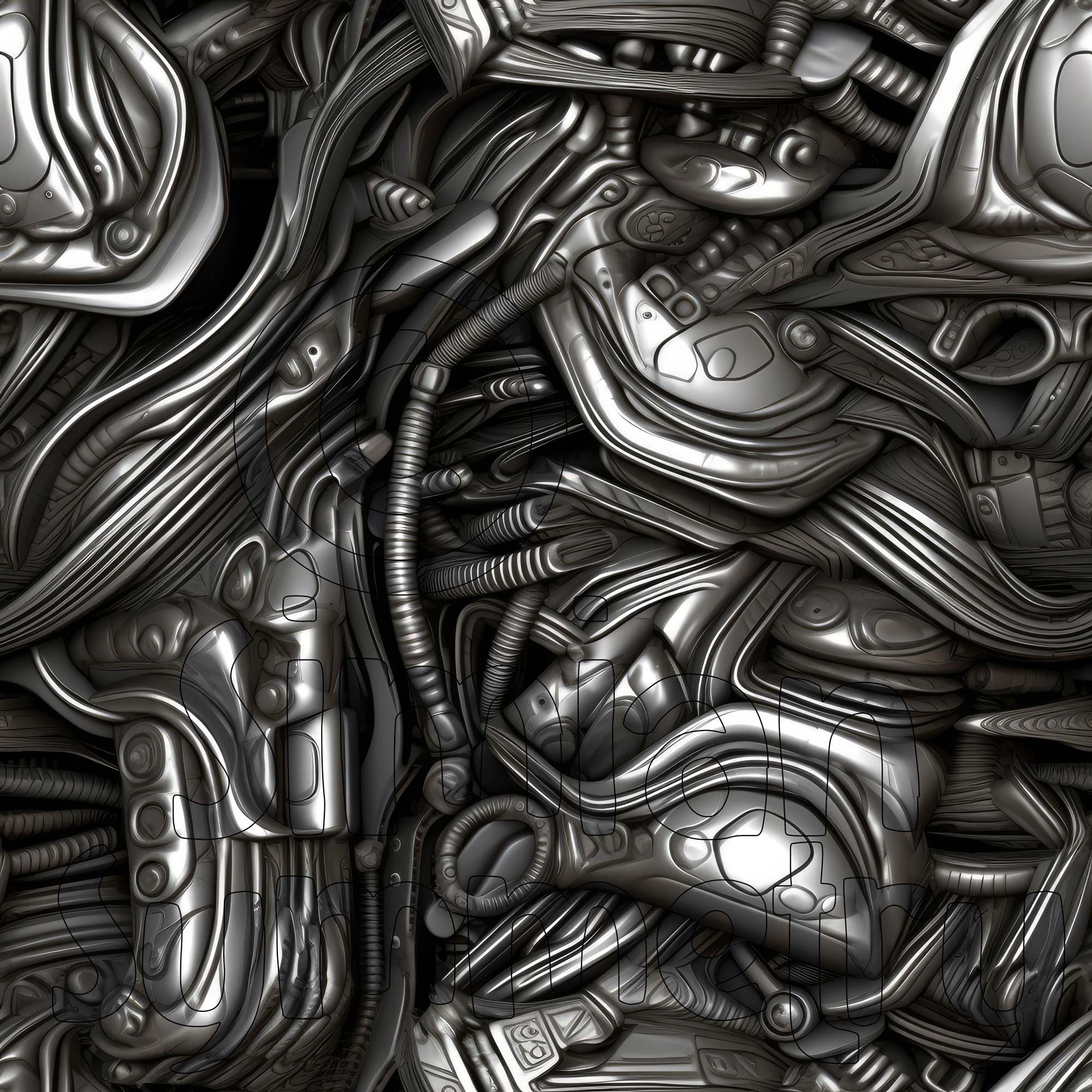 DIGITAL PAPER Robotic Metal Patterns Series 1 Seamless Designs Twelve ...