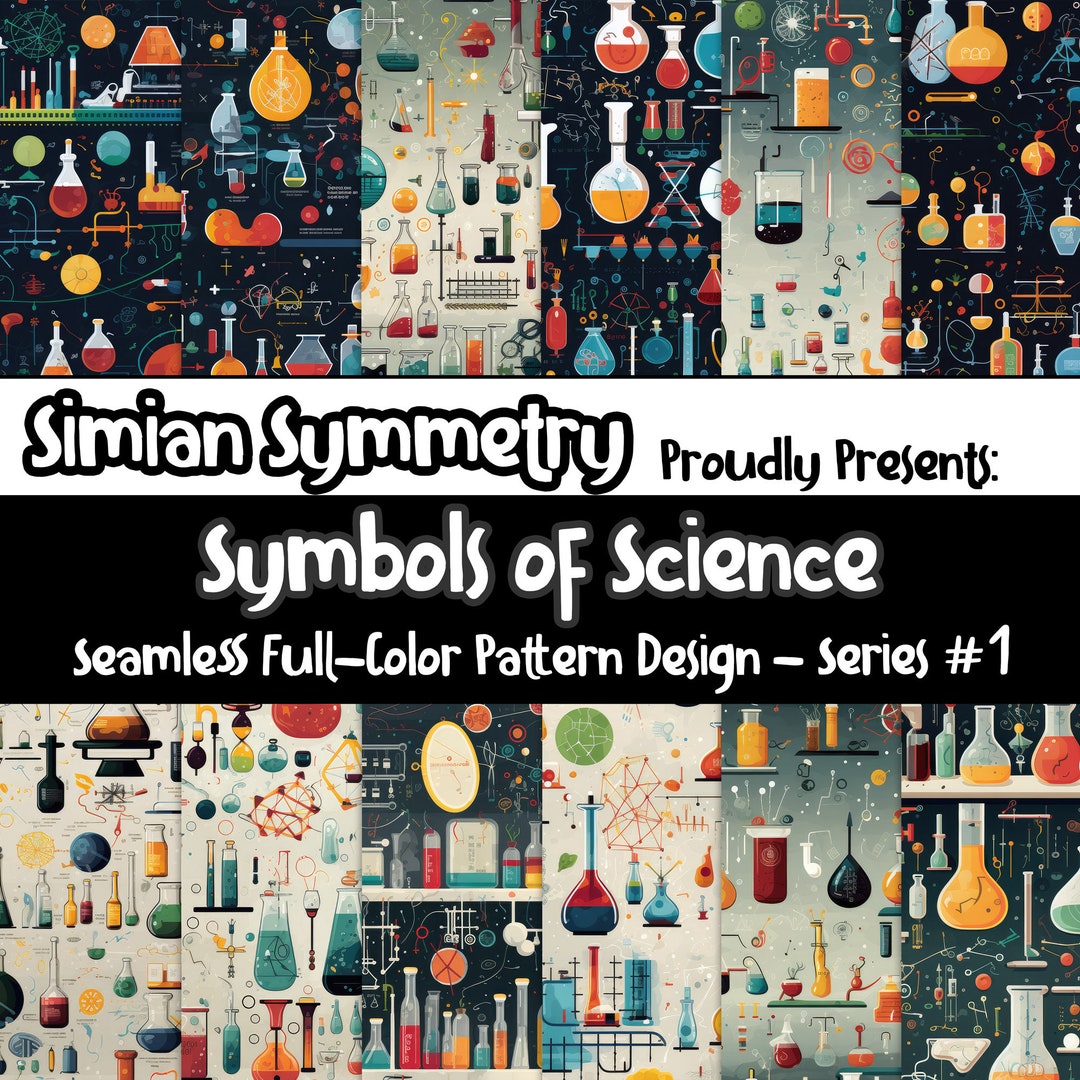 Symbols of Science Digital Art | Instant Download | Seamless Patterns ...