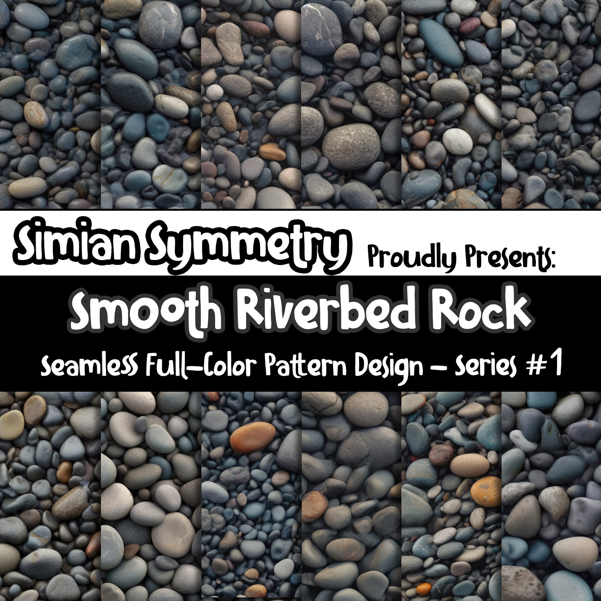 DIGITAL PAPER Smooth Riverbed Rock Series 1 | Seamless Designs | Twelve ...