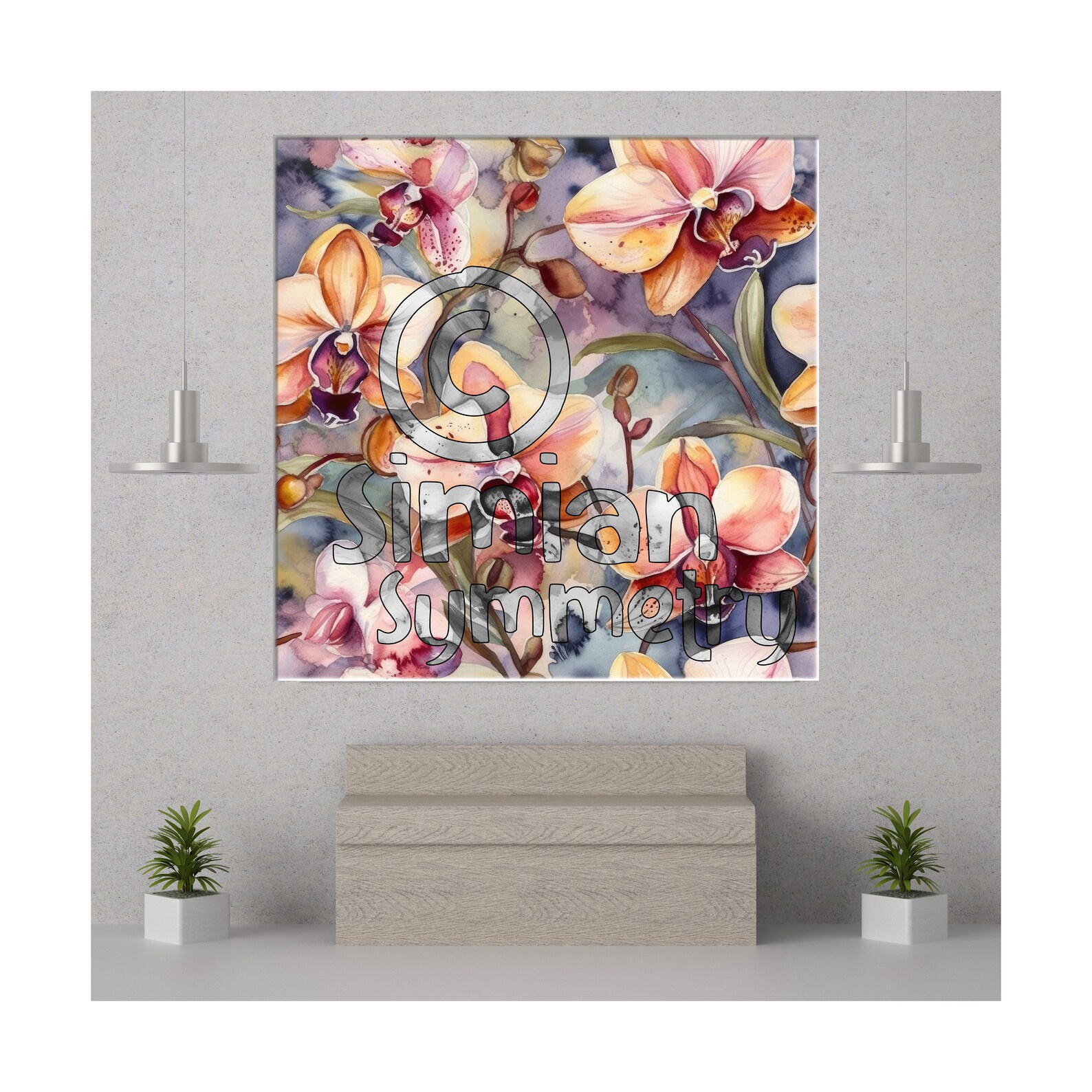 DIGITAL PAPER Watercolor Orchids Series 1 Seamless Designs Twelve ...