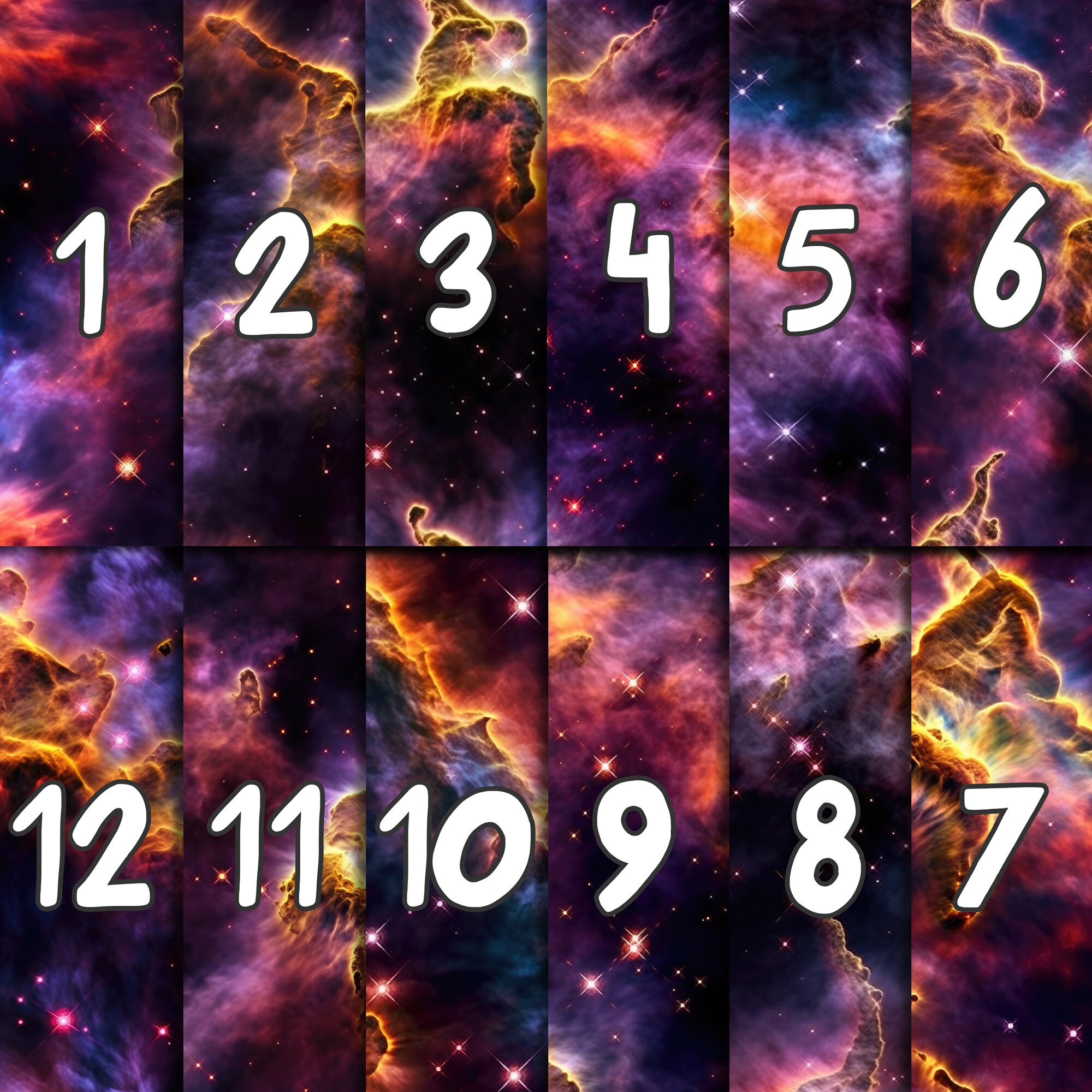 Digital Paper Beautiful Cosmic Nebulas Series 1 Seamless Etsy
