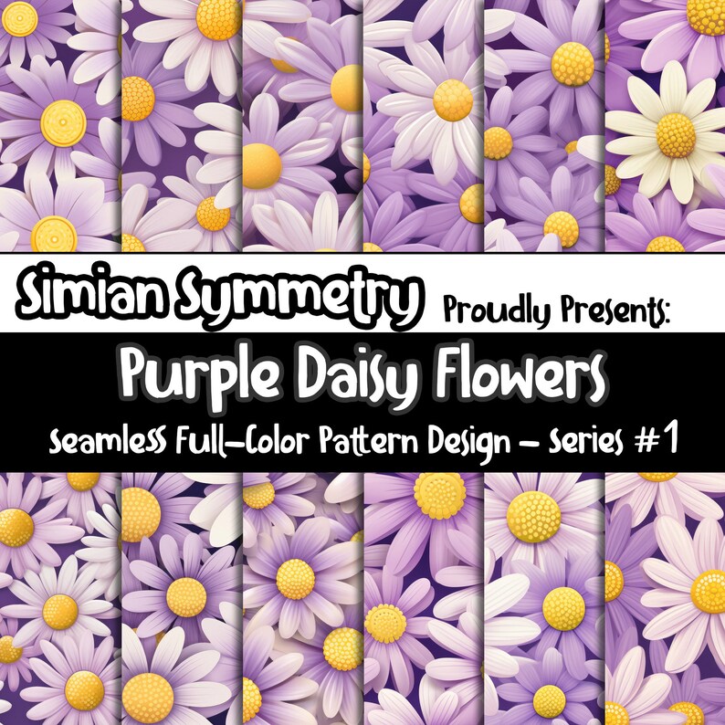 Purple Daisy Flowers Digital Paper Instant Download - Etsy