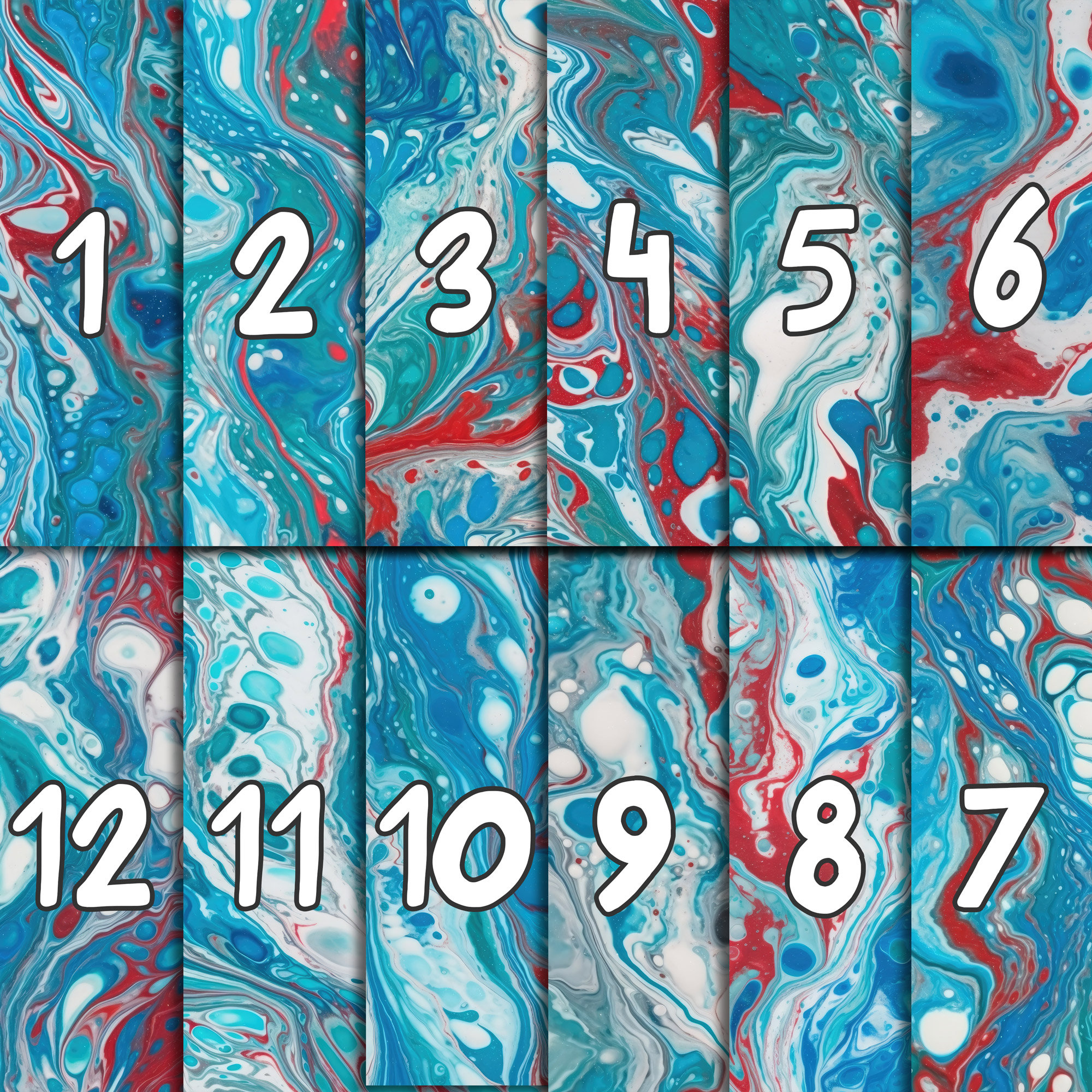 DIGITAL PAPER Red White Blue Paint Seamless Designs Twelve - Etsy