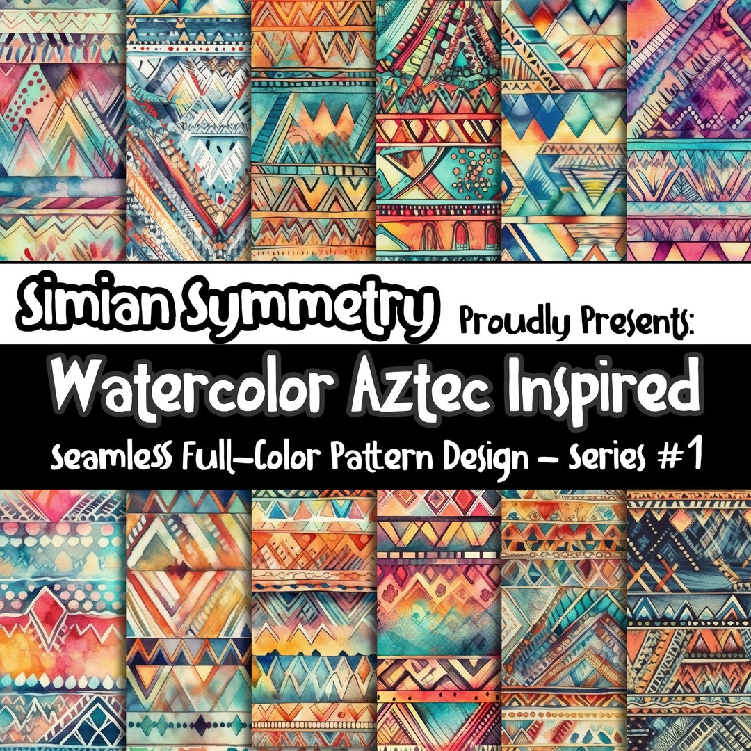 Aztec Digital Paper | Aztec Seamless Designs | Colorful Aztec Patterns ...
