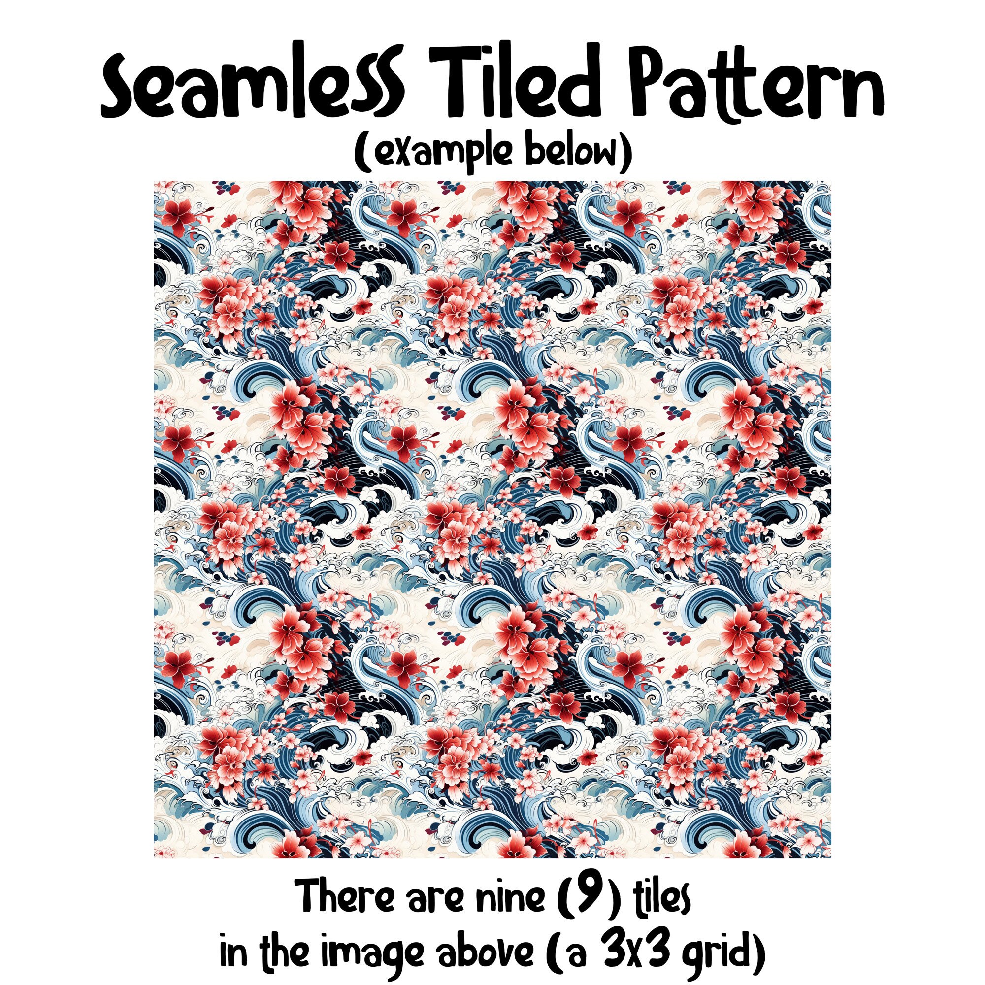 Japanese Style Ink Digital Art Instant Download Seamless - Etsy