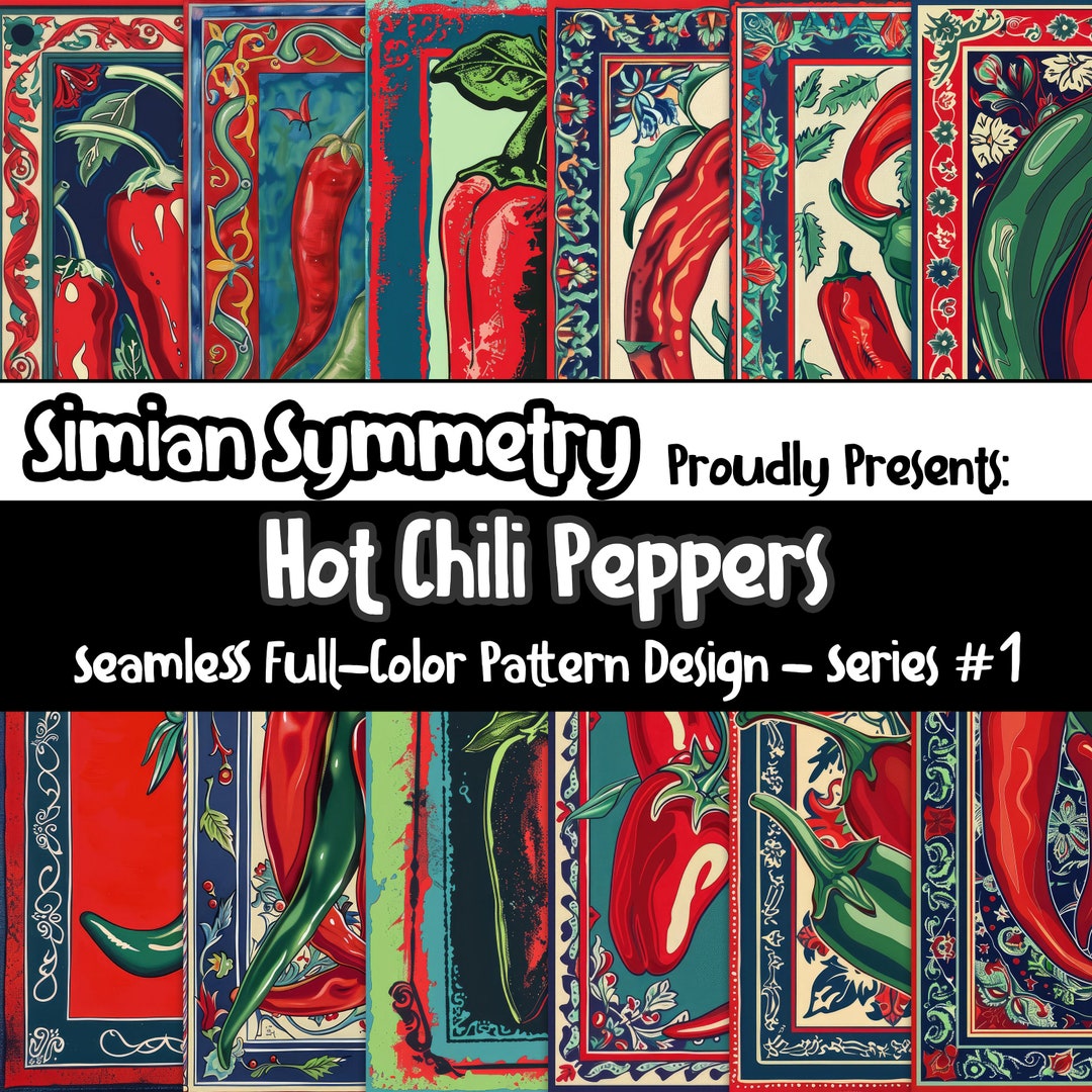 Spicy Hot Chili Pepper Digital Paper | Instant Download | Seamless ...