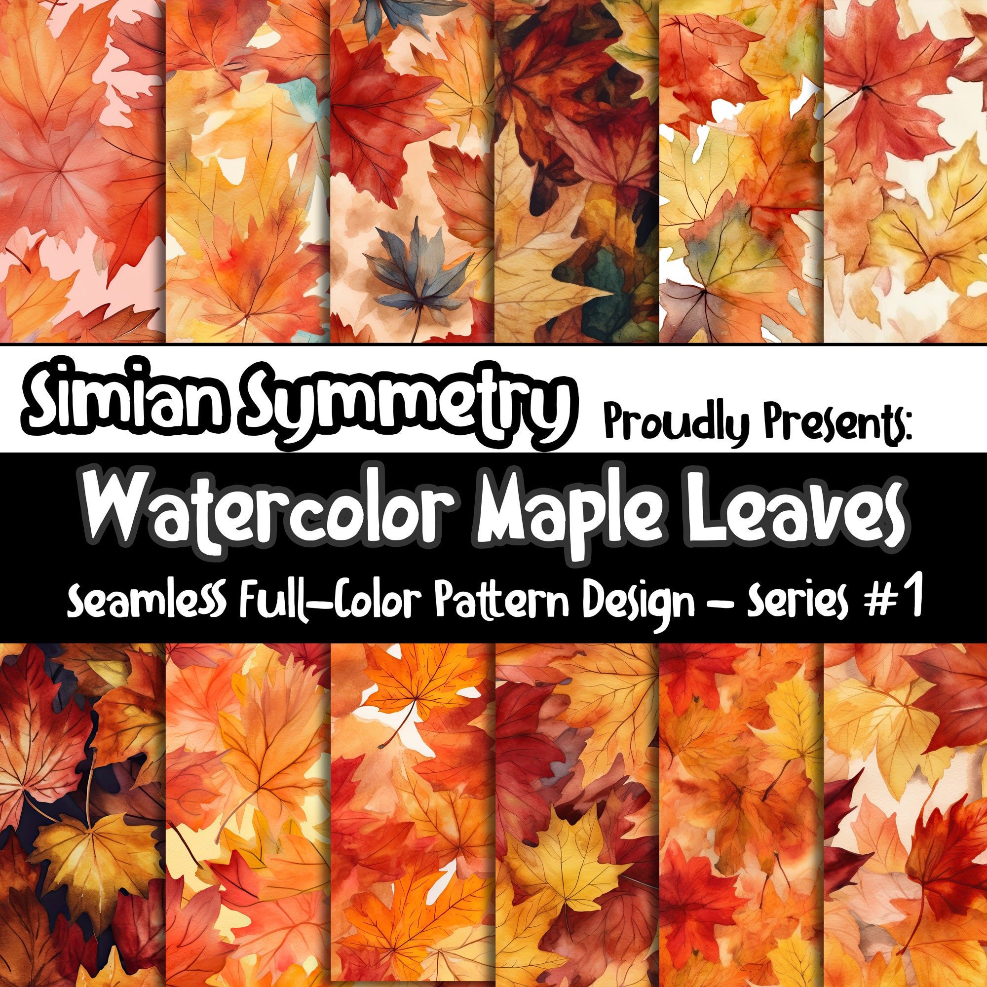 DIGITAL PAPER Maple Leaves Series 1 | Seamless Designs | Twelve ...