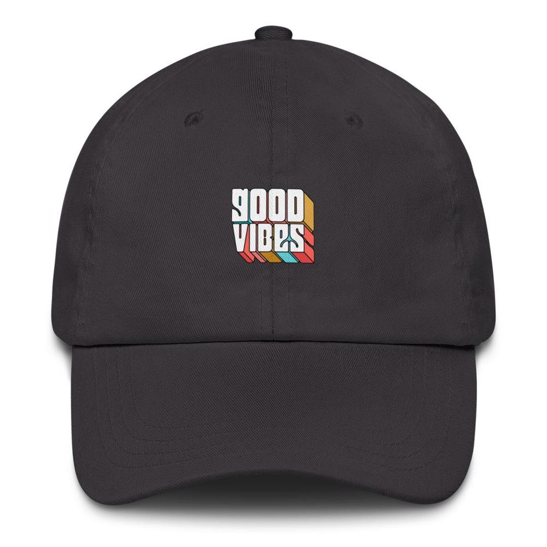 Good Vibes Dad Hat – Retro Typography Graphic Baseball Cap - Etsy Canada