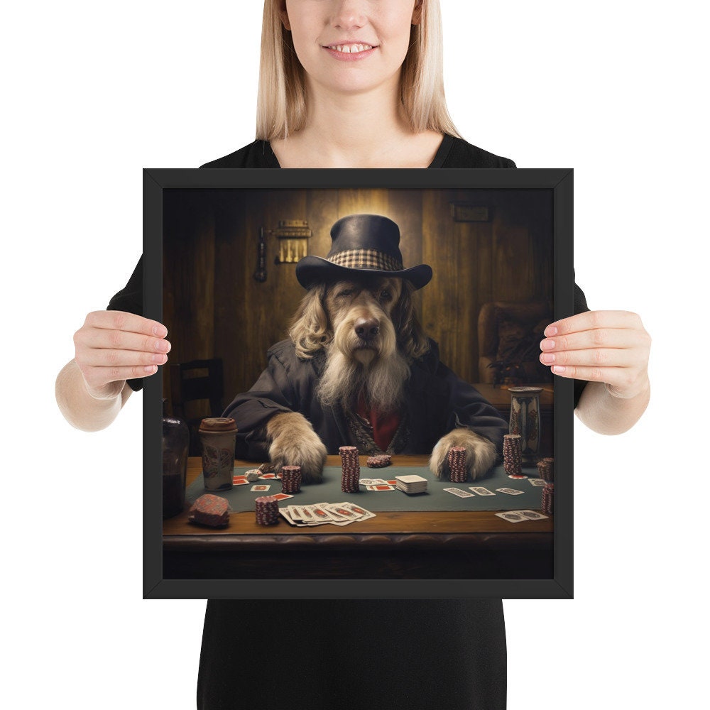 Dog Playing Poker Framed Poster, Dog Playing Cards Poster, Dog Wall Art ...
