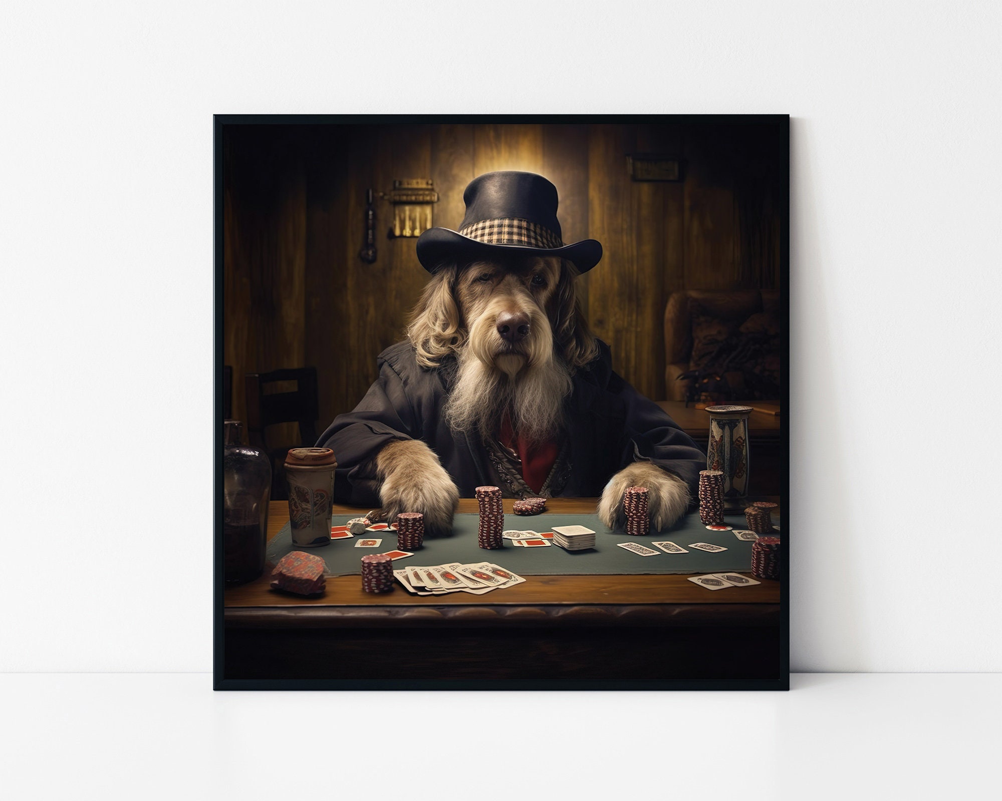 Dog Playing Poker Framed Poster, Dog Playing Cards Poster, Dog Wall Art ...