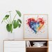 Watercolor Heart Shape Wall Art – Colorful Love Illustration Framed ...
