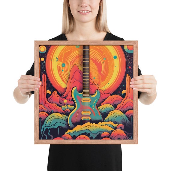 Trippy Guitar Psychedelic Guitar Finger Painted MKinnamanArt