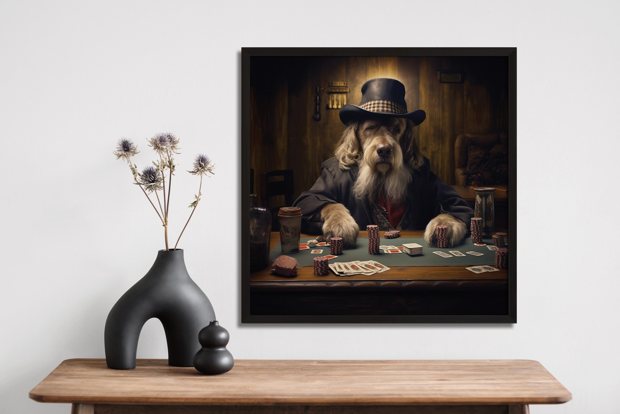 Dog Playing Poker Framed Poster, Dog Playing Cards Poster, Dog Wall Art ...