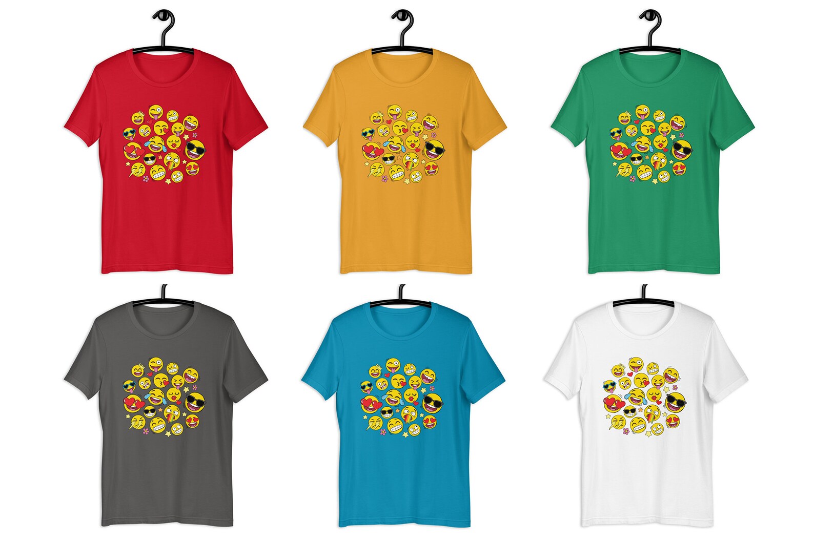 Emoticon Cute Smileys Face Unisex T-shirt, Emoji Faces Unisex T-shirt ...