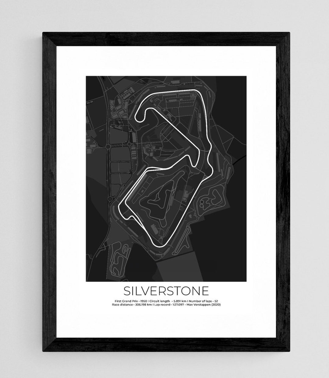 Silverstone Grand Prix Circuit Print, Formula 1 Track Poster, Office ...