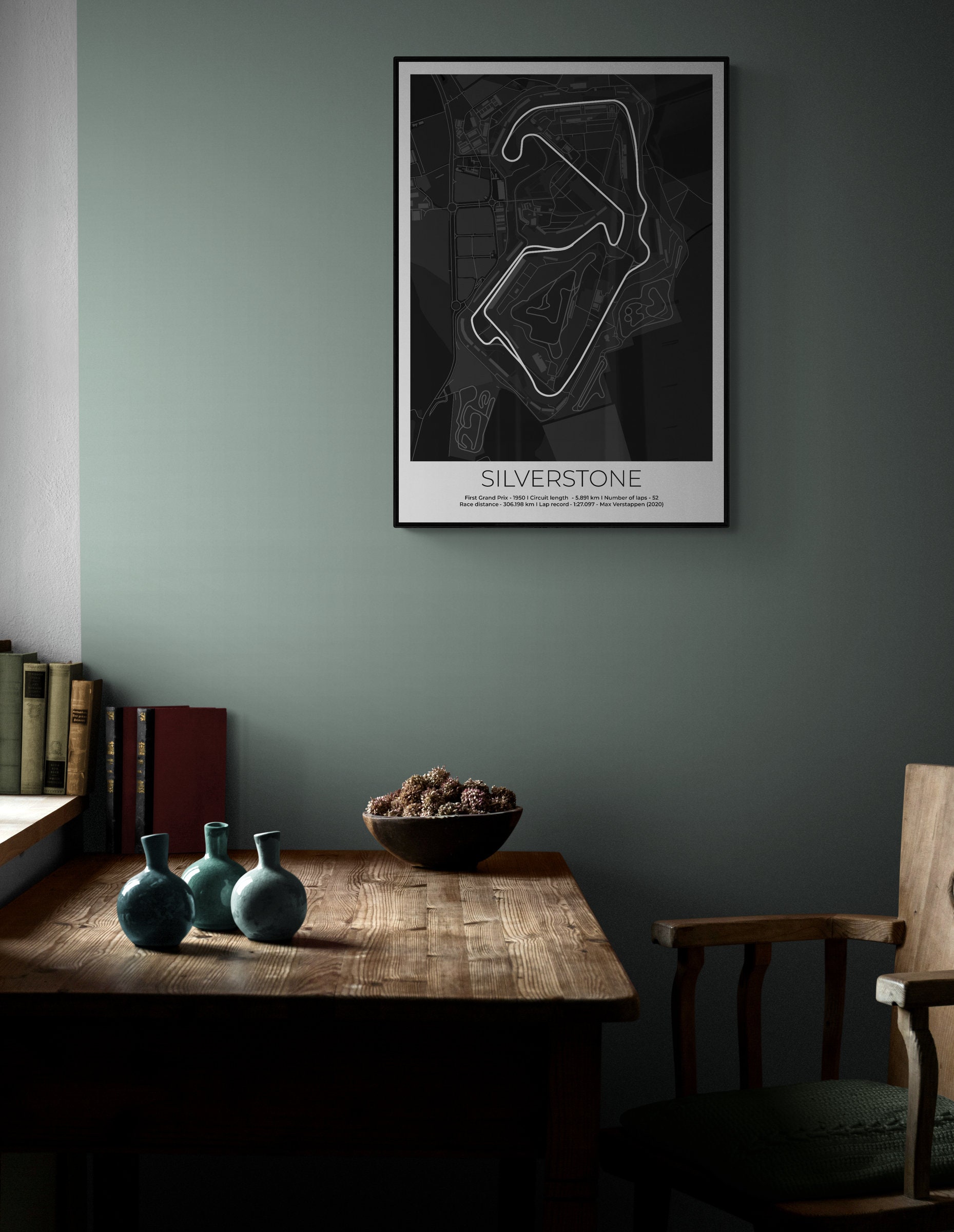 Silverstone Grand Prix Circuit Print, Formula 1 Track Poster, Office ...