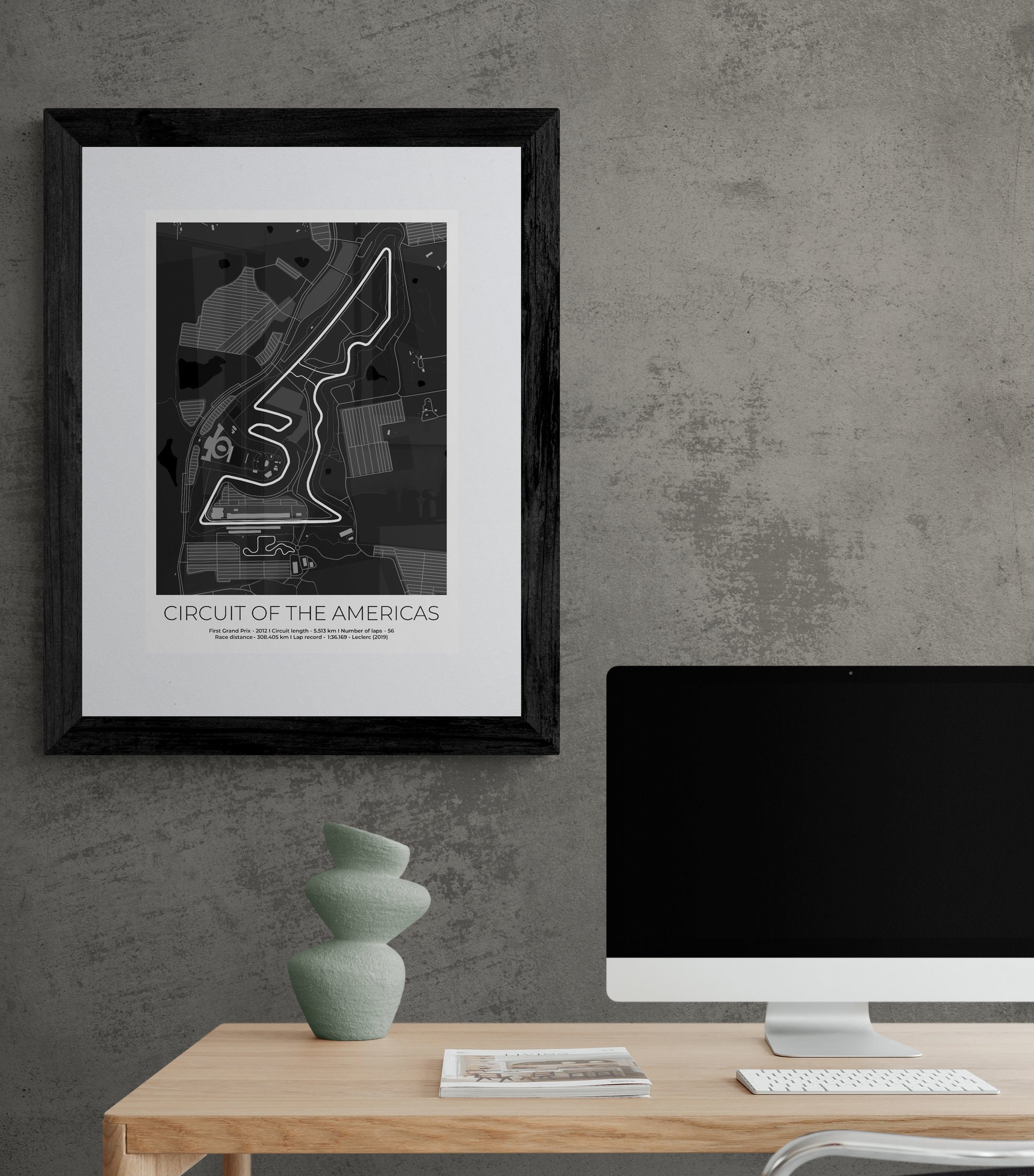 C.O.T.A Grand Prix Circuit Print, Formula 1 Track Poster, Office Wall ...