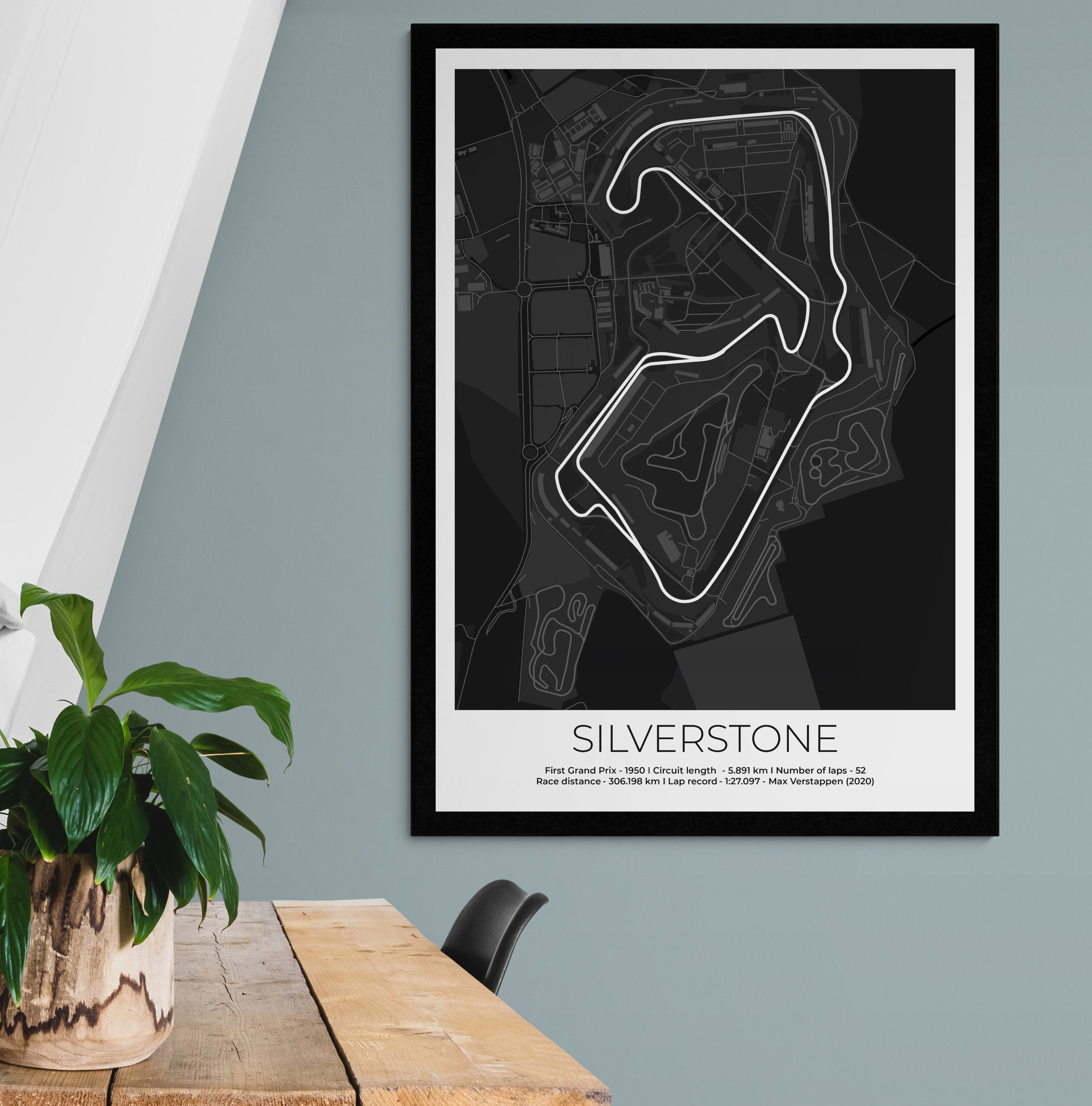 Silverstone Grand Prix Circuit Print, Formula 1 Track Poster, Office ...