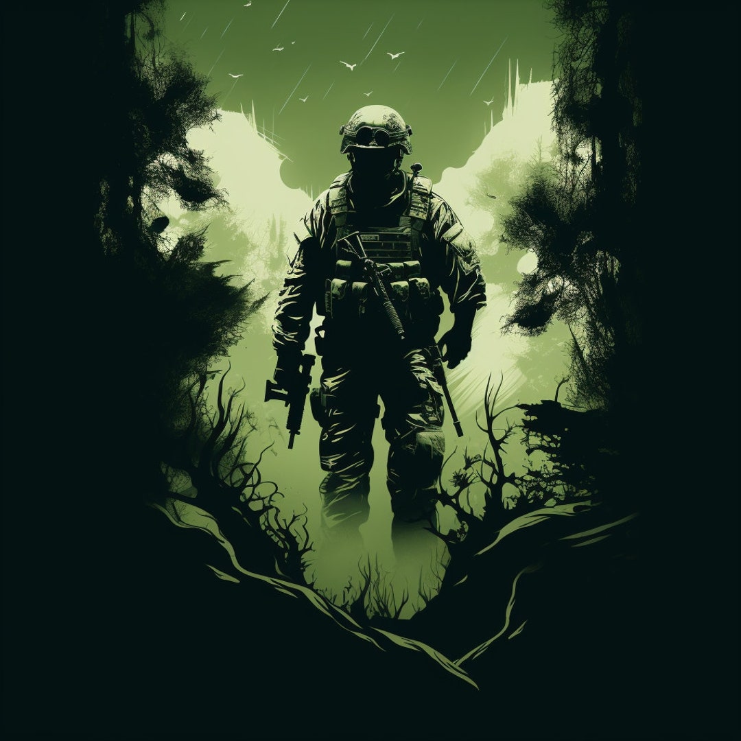 Green Soldier Digital Print - Etsy