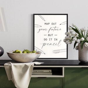 Map Out Your Future in Pencil | Printable Wall Art, Inspirational Quote ...