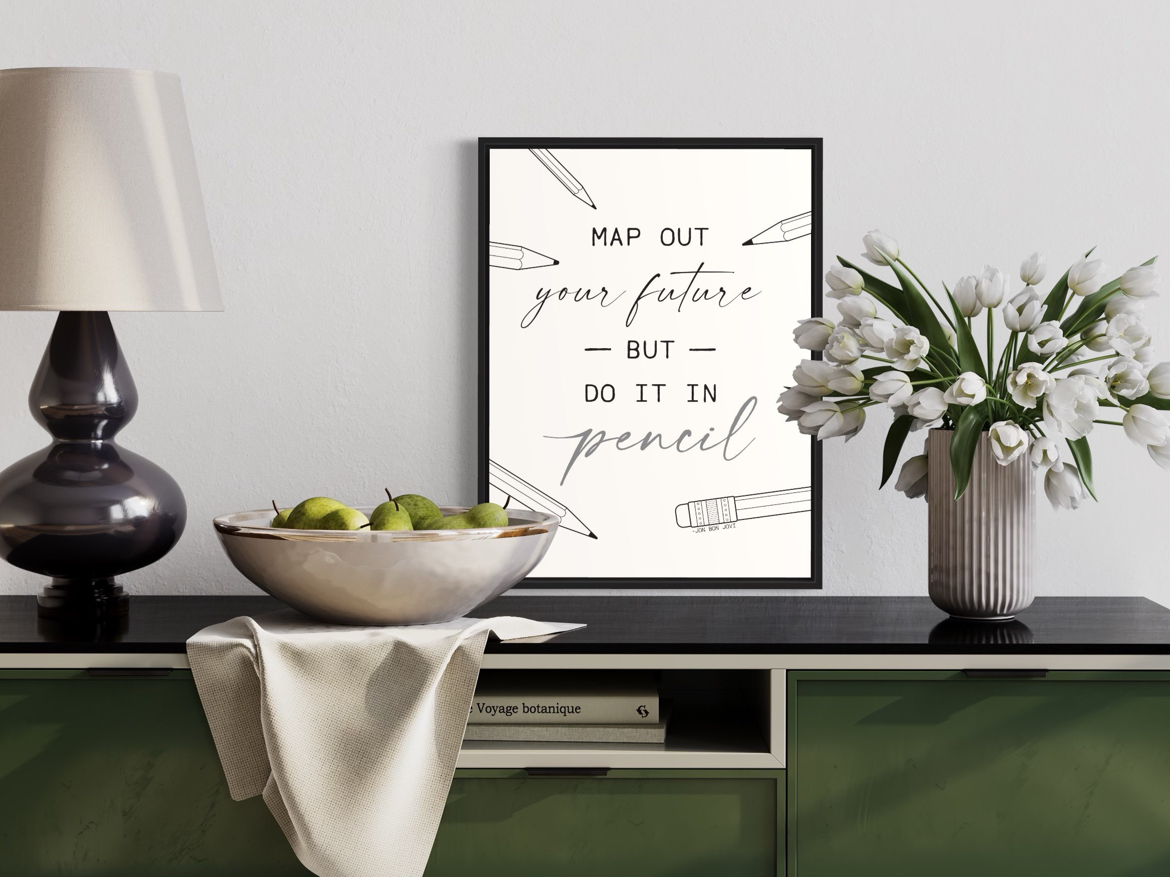Map Out Your Future in Pencil Printable Wall Art, Inspirational Quote ...