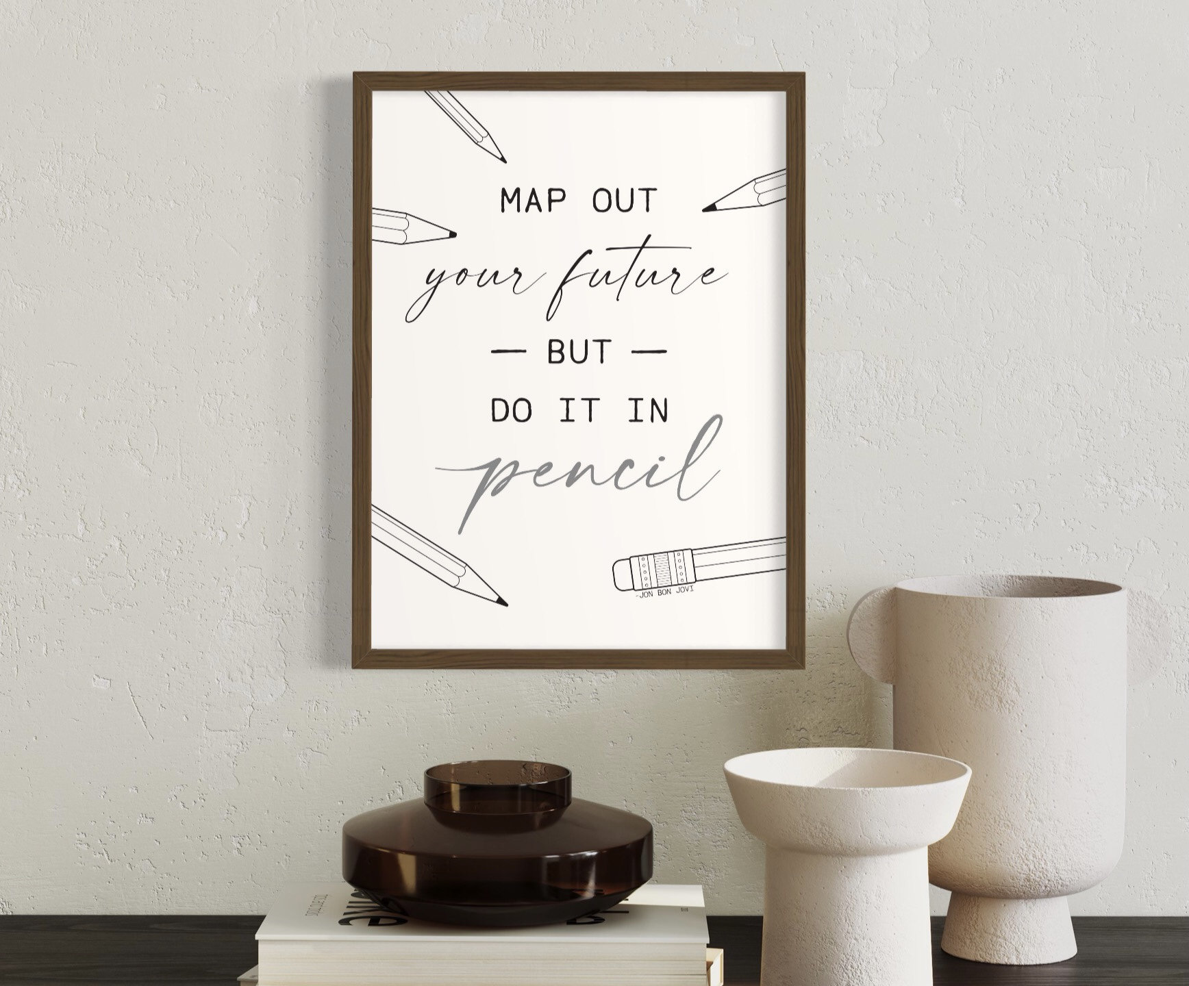 Map Out Your Future in Pencil Printable Wall Art, Inspirational Quote ...