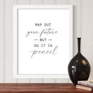 Map Out Your Future in Pencil | Printable Wall Art, Inspirational Quote ...