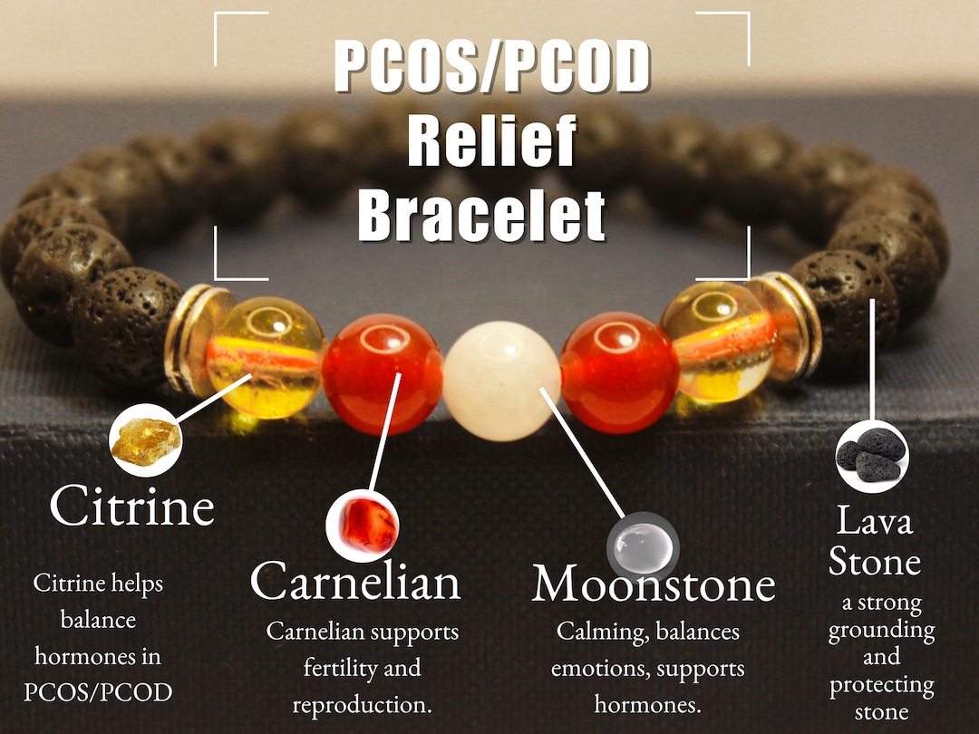 PCOS/PCOD Relief Crystal Healing Bracelet for Hormone Balancing Cycle ...