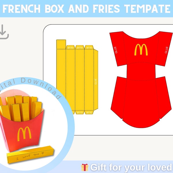 French Fry Box - Etsy