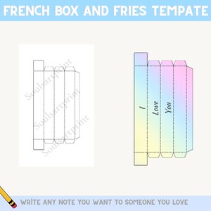 French Fry Box Template, DIY Gift, French Fries Template, Gift Box ...