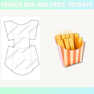 French Fry Box Template, DIY Gift, French Fries Template, Gift Box ...
