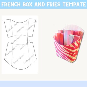 French Fry Box Template, DIY Gift, French Fries Template, Gift Box ...