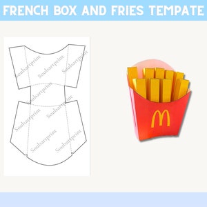 French Fry Box Template: Printable Gift Card Holder (digital Download ...