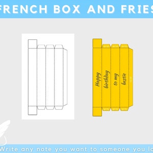 French Fry Box Template, French Fries Template, Cat Gift Box Template ...