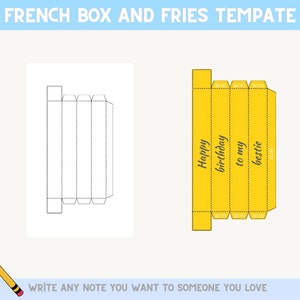 French Fry Box Template: Printable Gift Card Holder (digital Download ...