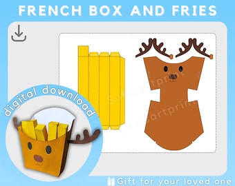 French Fry Box Template, Cat French Fries Template, Gift Template ...