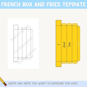 French Fry Box Template, DIY Gift, French Fries Template, Gift Box ...