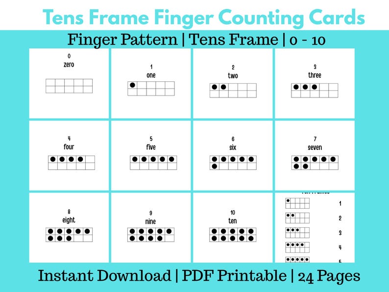 Realistic Finger Counting Flashcards | Numbers 0 –10 | Printable Math ...
