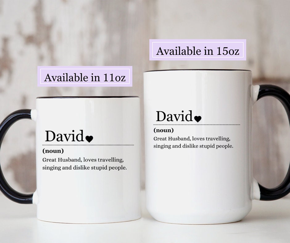 Personalized Name Definition Mug, Personalize Name Coffee Mug With Custom Definition, Custom ...