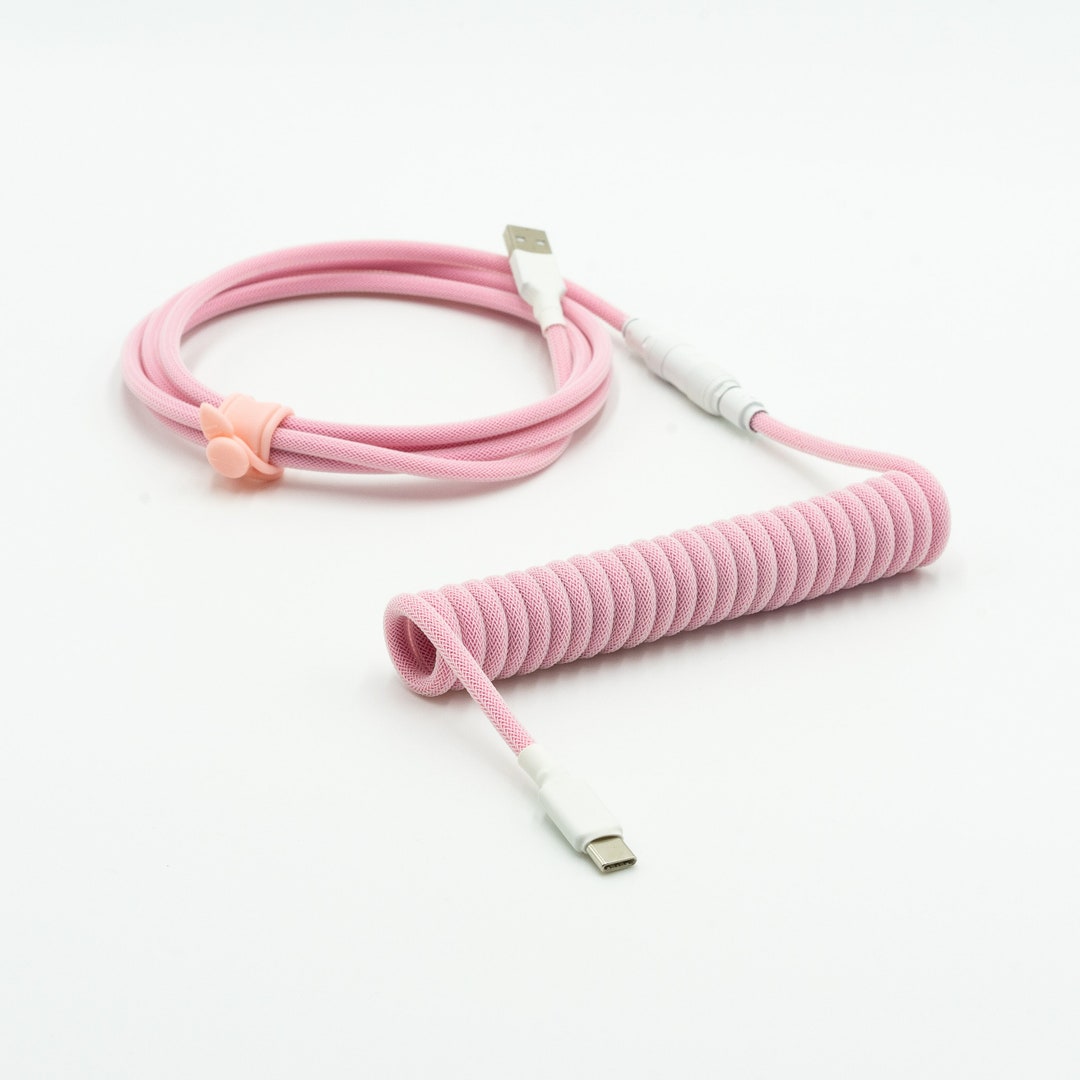 Coiled Mechanical Keyboard Cable, Pastel Pink Edition - Etsy Canada