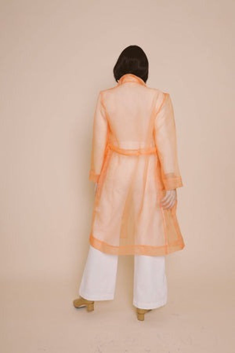 Elegant Organza Trench Coat: Lightweight Summer Luxury/sheer Sleeve ...