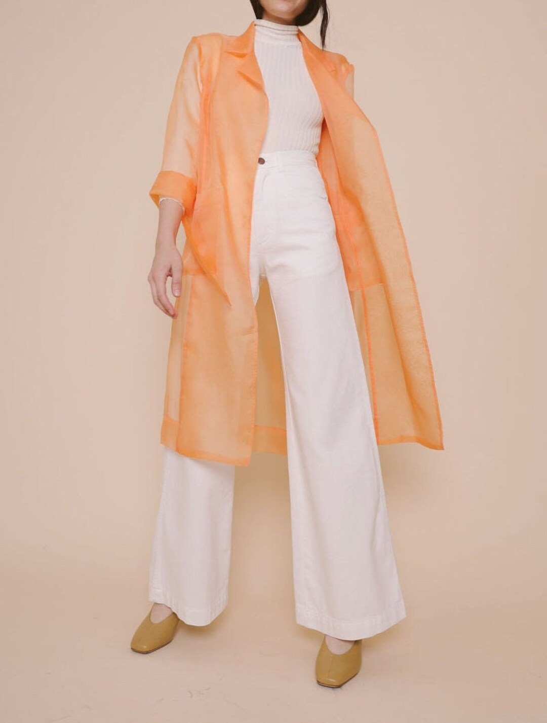 Elegant Organza Trench Coat: Lightweight Summer Luxury/sheer Sleeve ...