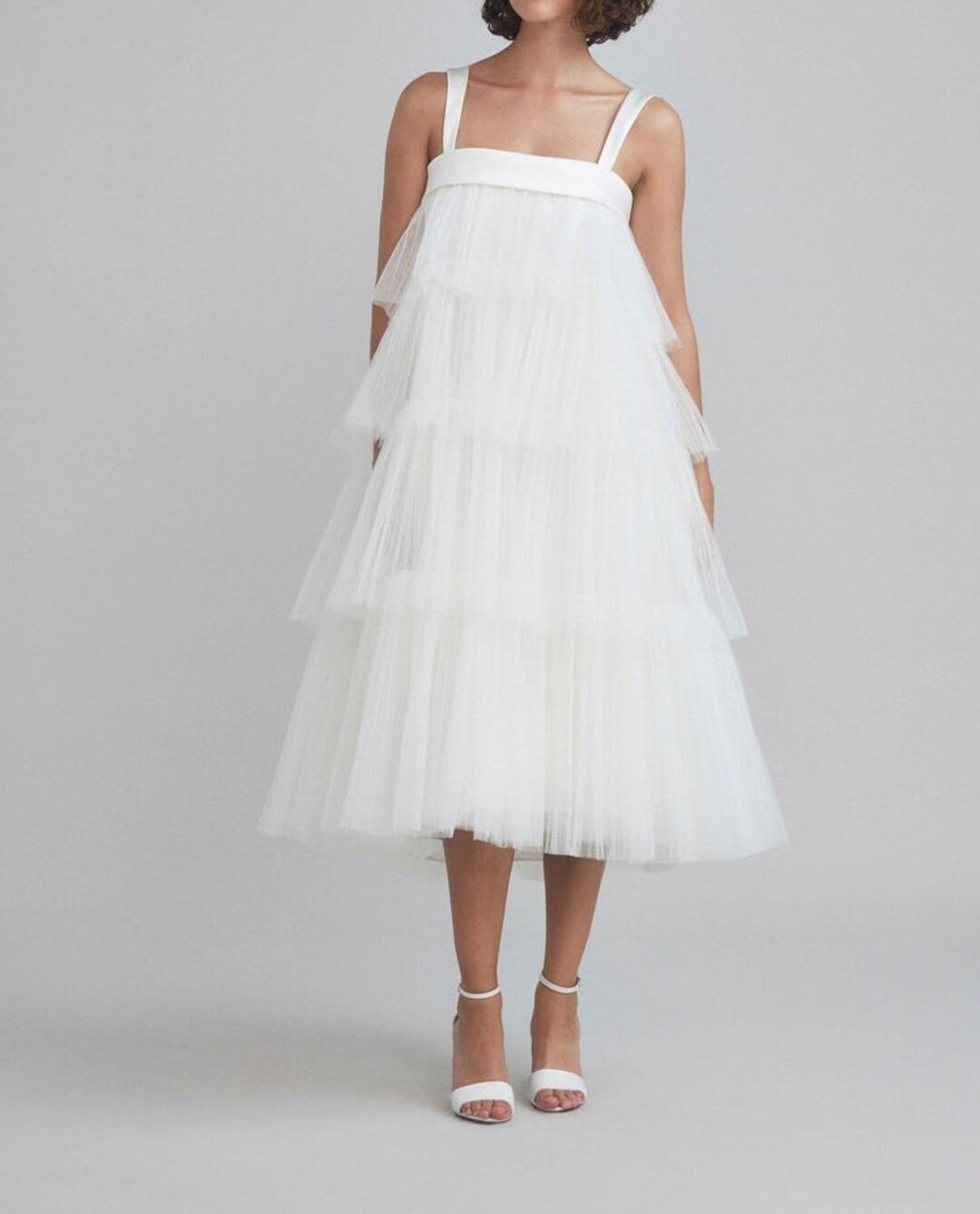 Wedding Flowy Tulle Layered Tutu Bridal Wedding Dress/casual - Etsy