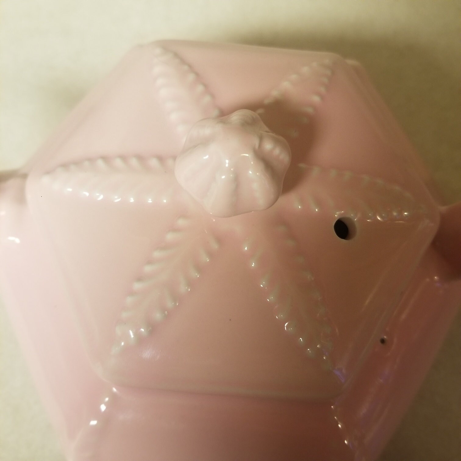 Vintage Hall Pink Teapot Hexagon Fern Pattern Victorian Series Plume ...