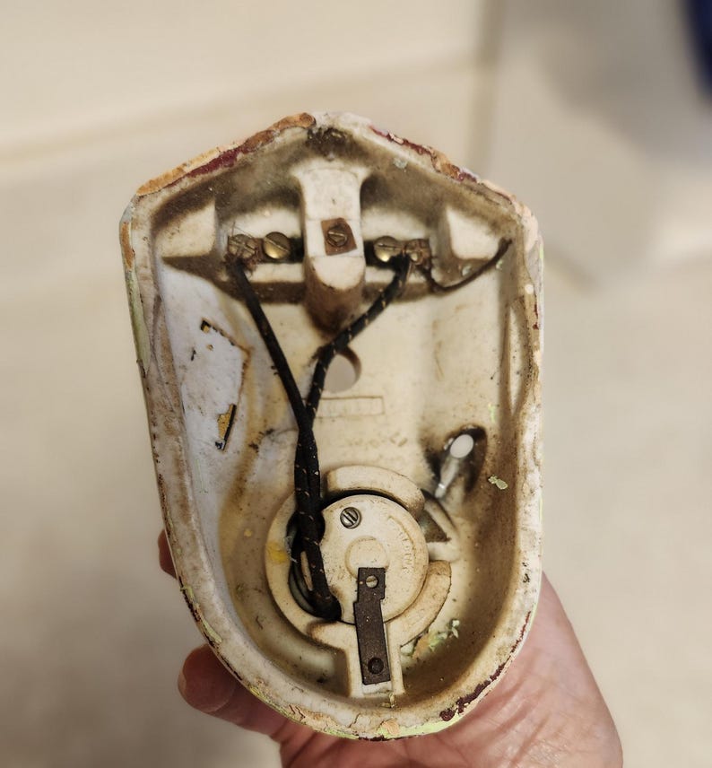 Antique Porcelain Wall Sconce Light Fixture, C 1920s Milk Glass Shade ...