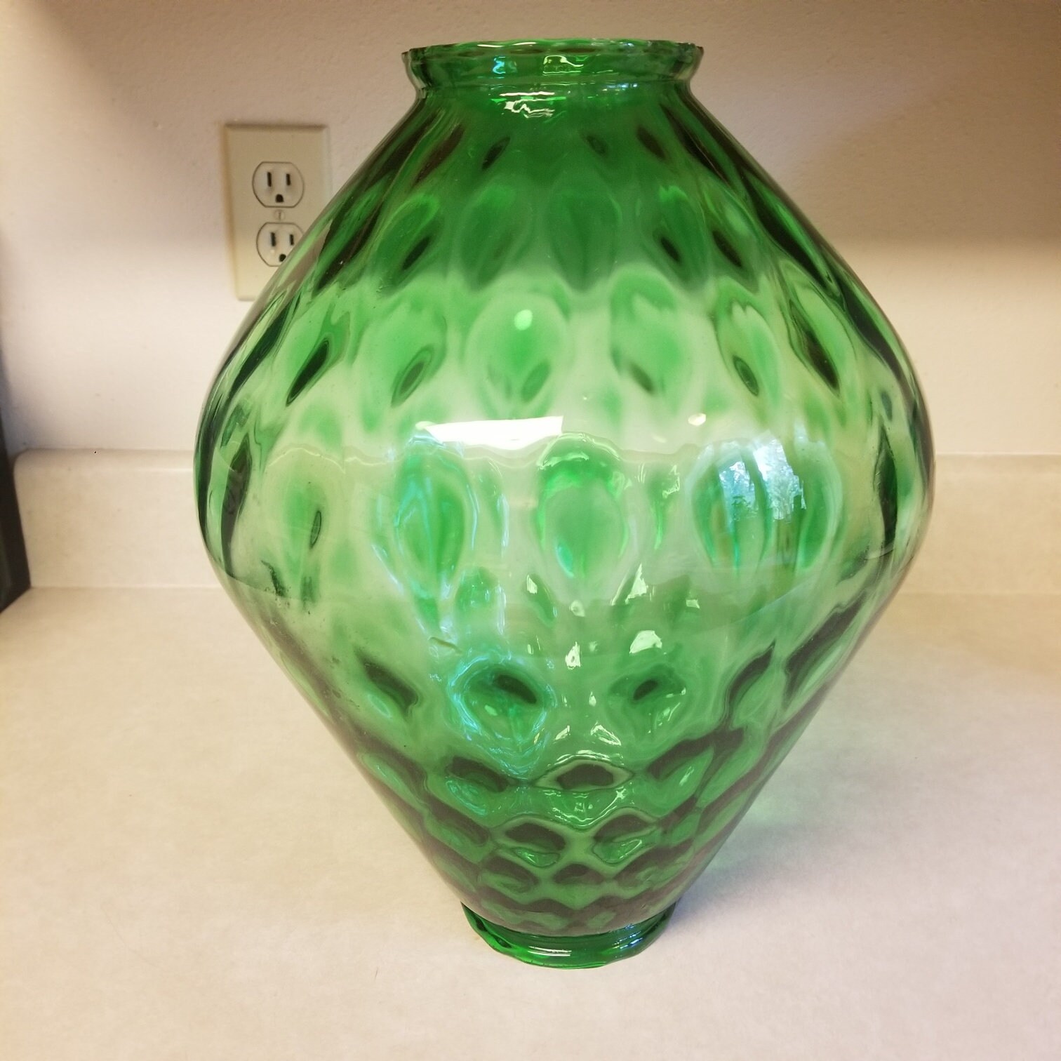 Vintage Green Huge MCM Bubble Light Teardrop Globe Green Glass Lamp ...