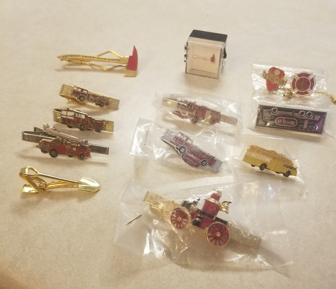 Vintage Fireman Pin Medal Lot Collection Tie Clip and Tack Lot - Etsy
