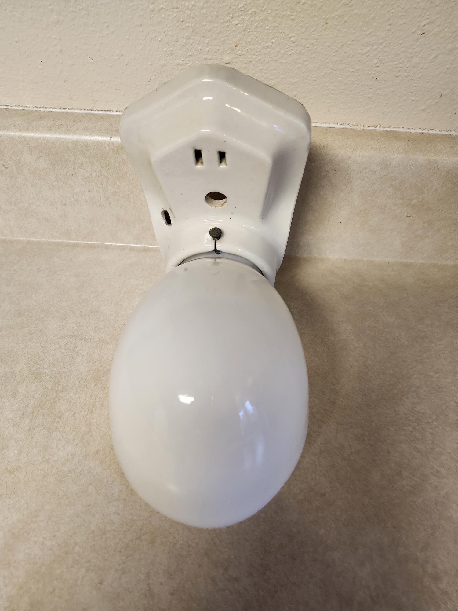 Antique Porcelain Wall Sconce Light Fixture, C 1920s Milk Glass Shade ...