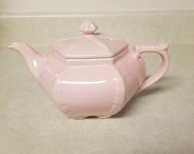 Vintage Hall Pink Teapot Hexagon Fern Pattern Victorian Series Plume ...
