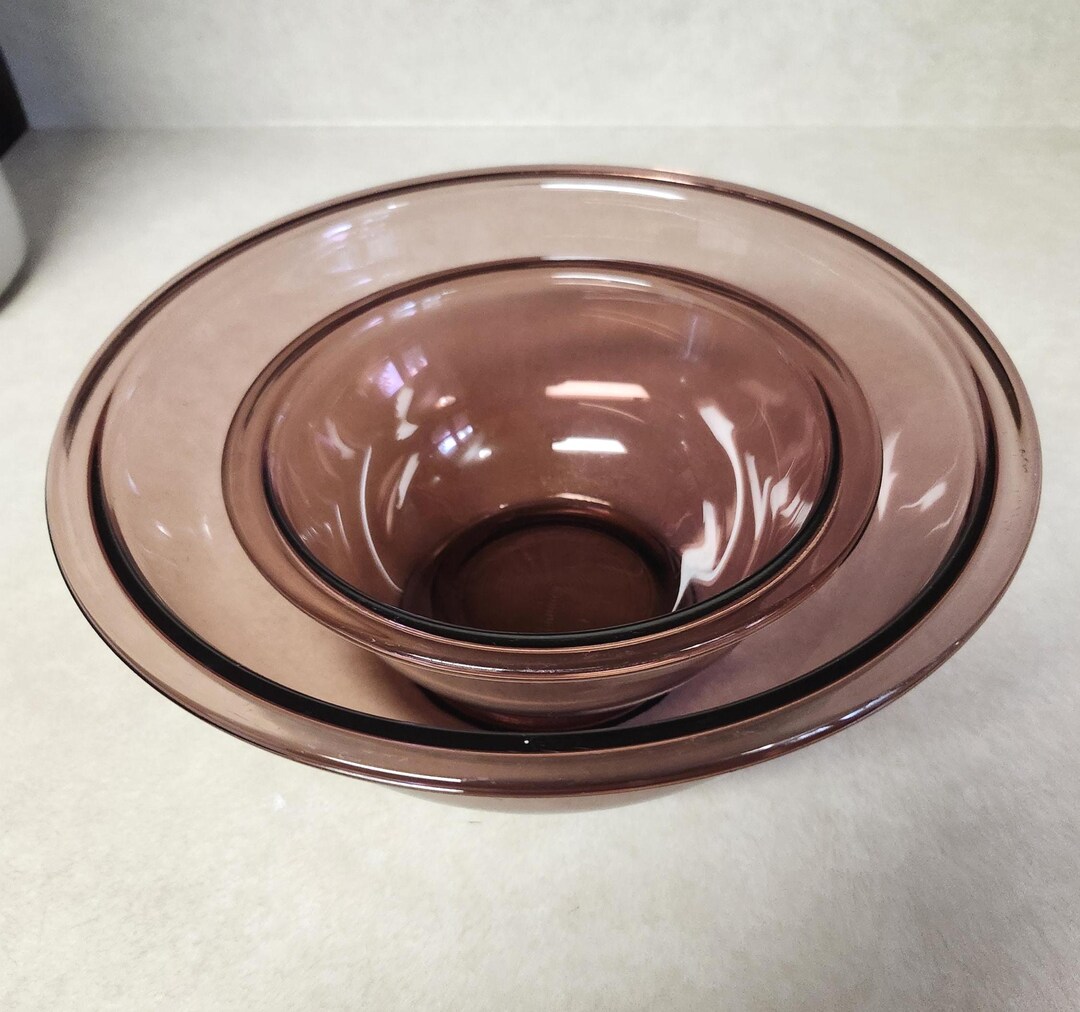Vintage Pyrex Cranberry Glass Mixing Nesting Bowls #322 and #325 Set of ...